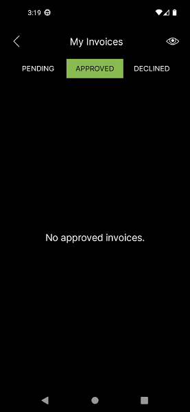 Usage: Invoice Approvals | Self Manager Mobile App